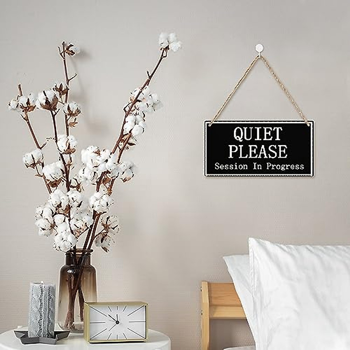 Quiet Please Session in Progress Functional Small Office/Home Treatment Room Hanging Door Sign 12 inch by 6 inch