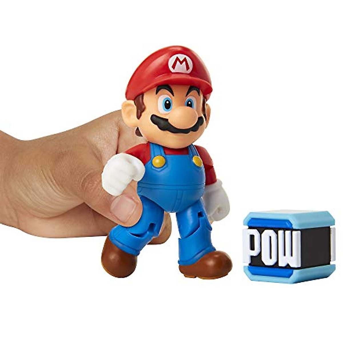 Super Mario Collectible Mario 4" Poseable Articulated Action Figure with POW Accessory