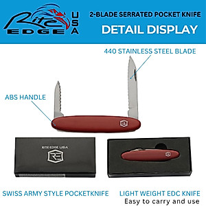 Rite Edge Outdoor Pocket Knife Set – Premium 4.25" Folding Knife & 3.25" 2-Blade Trapper EDC Knife