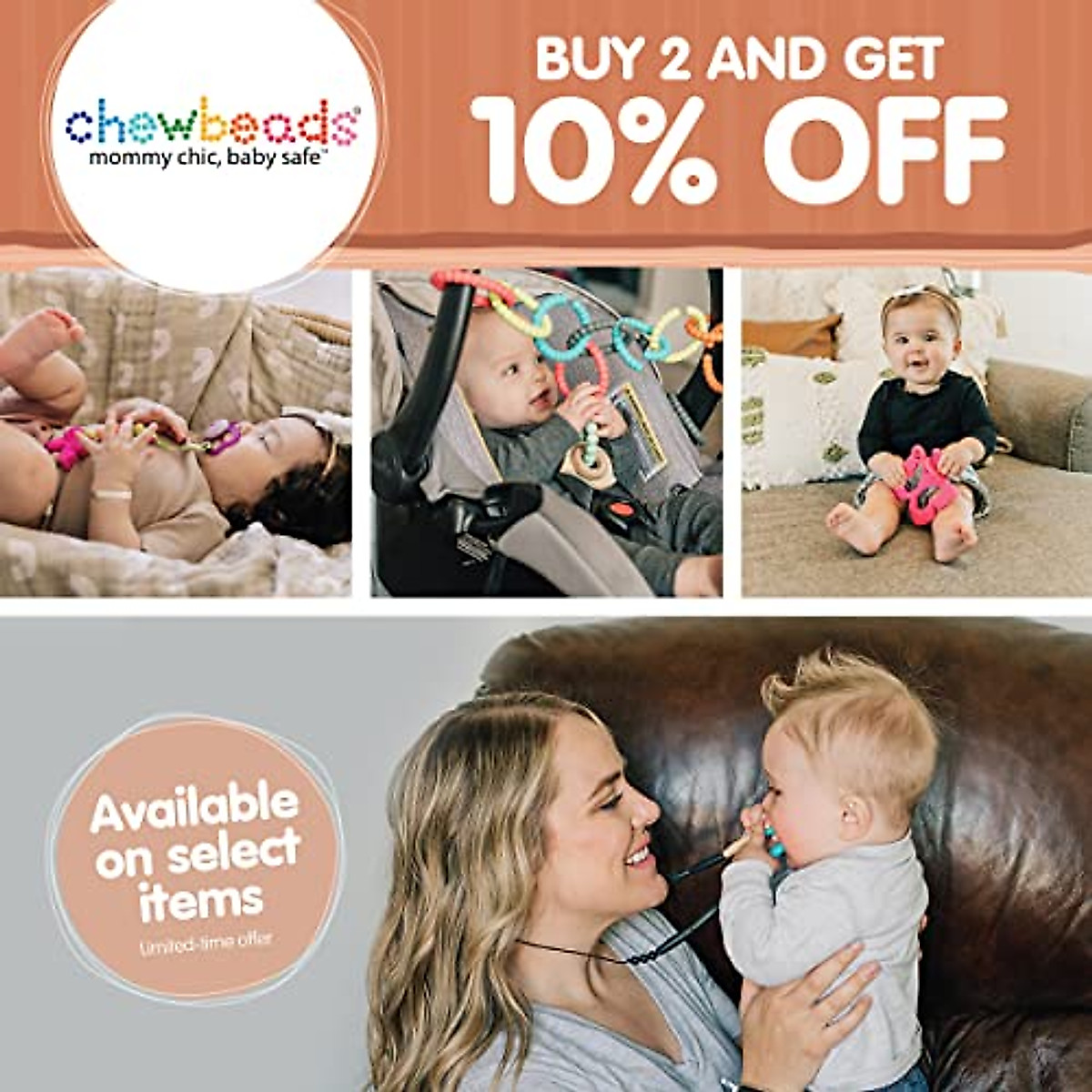 Chewbeads Silicone Wipes Clutch Case - 100% Silicone Baby Wipes Case - Refillable and Portable Wipes Dispenser with Wrist Strap - Bright Pink