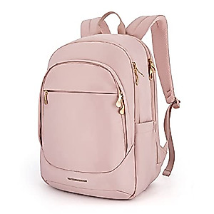 LIGHT FLIGHT Collge Laptop Backpack, 15.6 inch Laptop Travel Backpack for women, College Computer Bookbag Casual Bag for Work Travel College, Gifts for Women,Pink