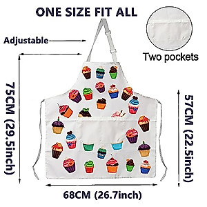 Cake Apron With 2 Pockets Cooking Baking Aprons for Women Kitchen Chef Aprons Cute Cupcake Aprons Gifts for Bake Lover Apron (Cake Apron)