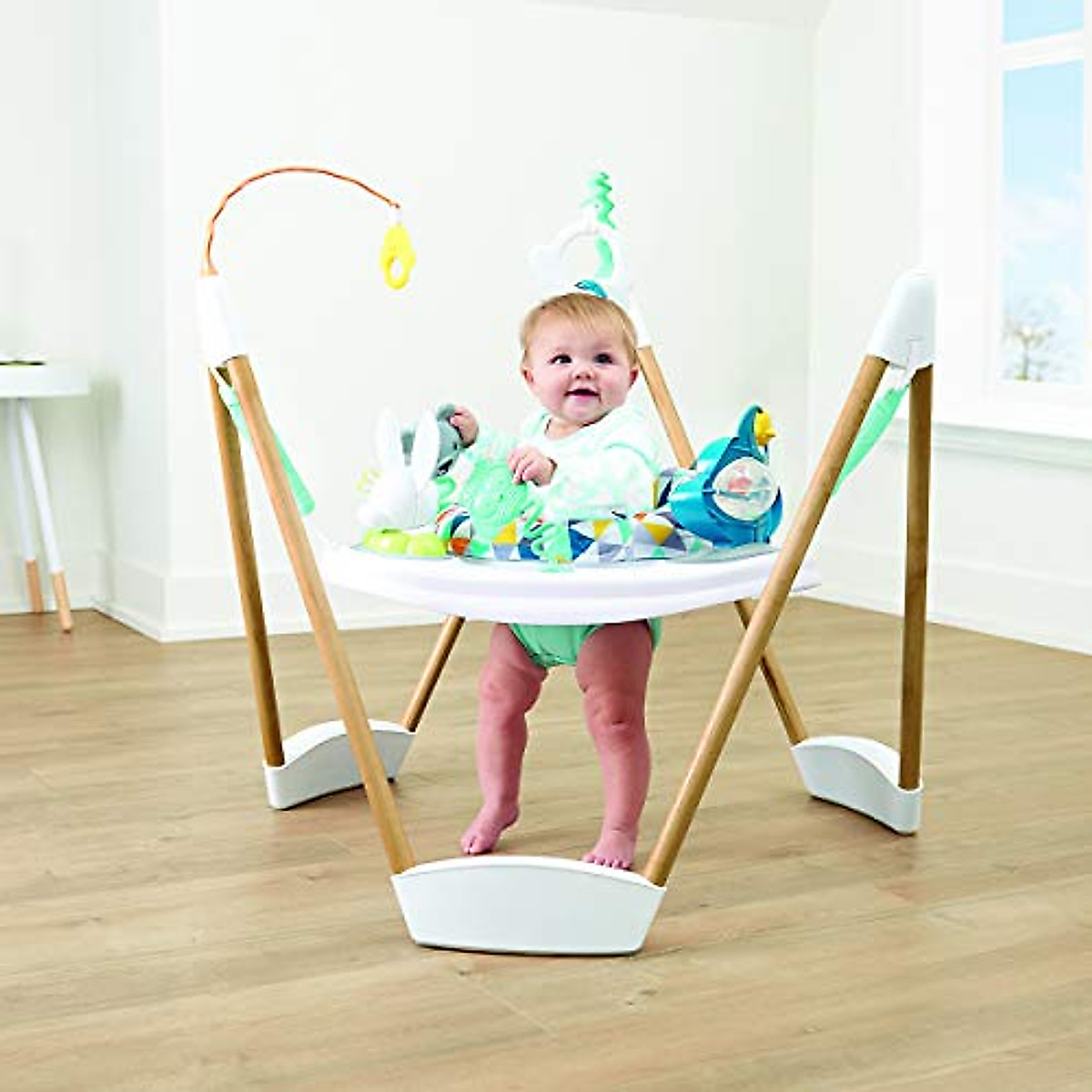 Evenflo Exersaucer Wood Frame Jumper, Woodland Wonder