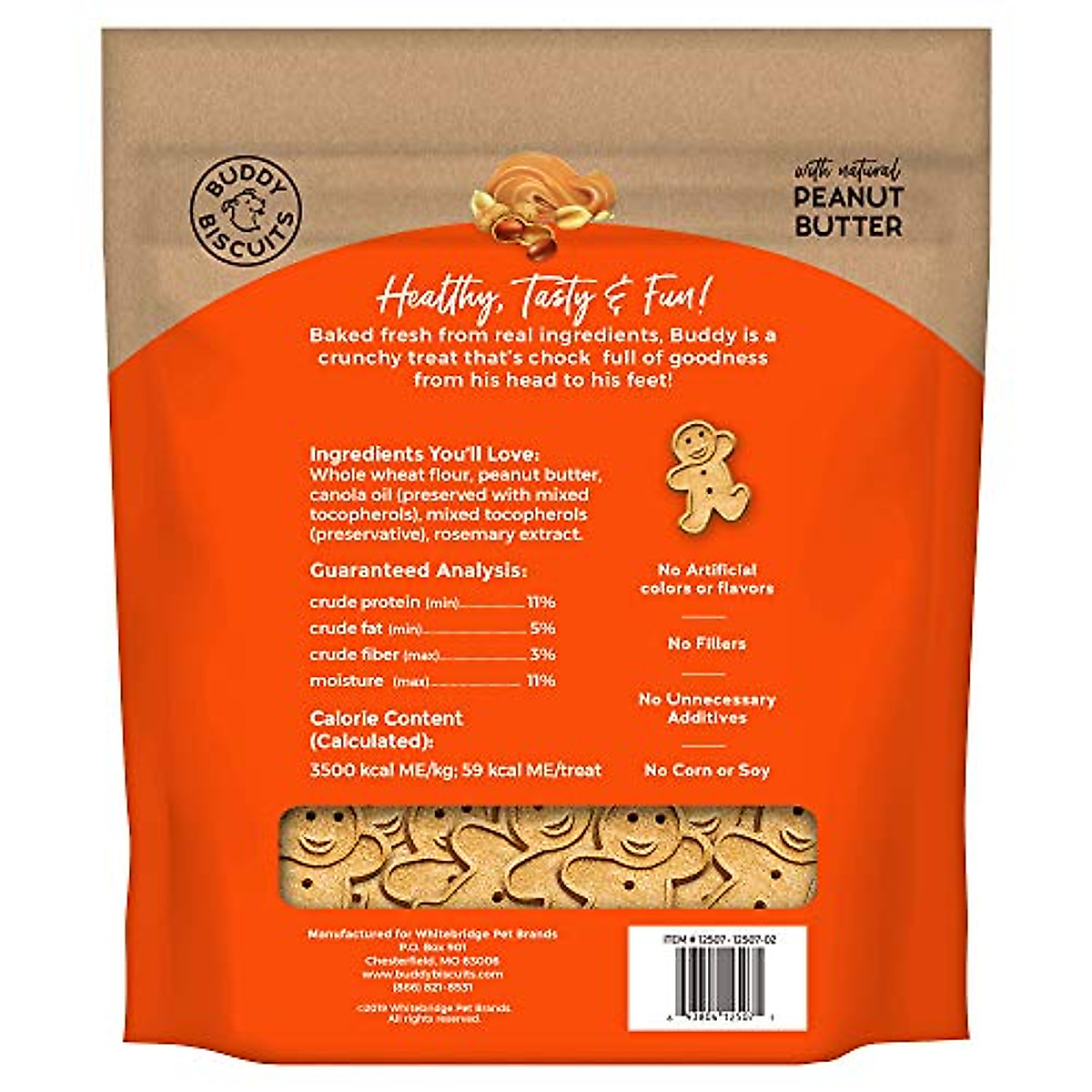 Buddy Biscuits Oven-Baked, Healthy Whole-Grain, Crunchy Treats for Dogs, 3.5lb