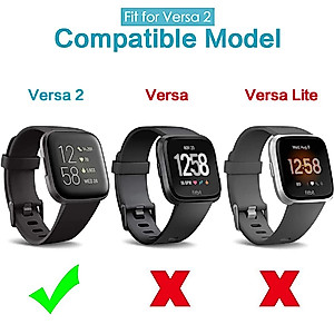 Charger Compatible with Fitbit Versa 2, Replacement Charging Cable Dock Cradle with 3.3ft USB Cord for Fitbit Versa 2 Smartwatch[2 Pack]