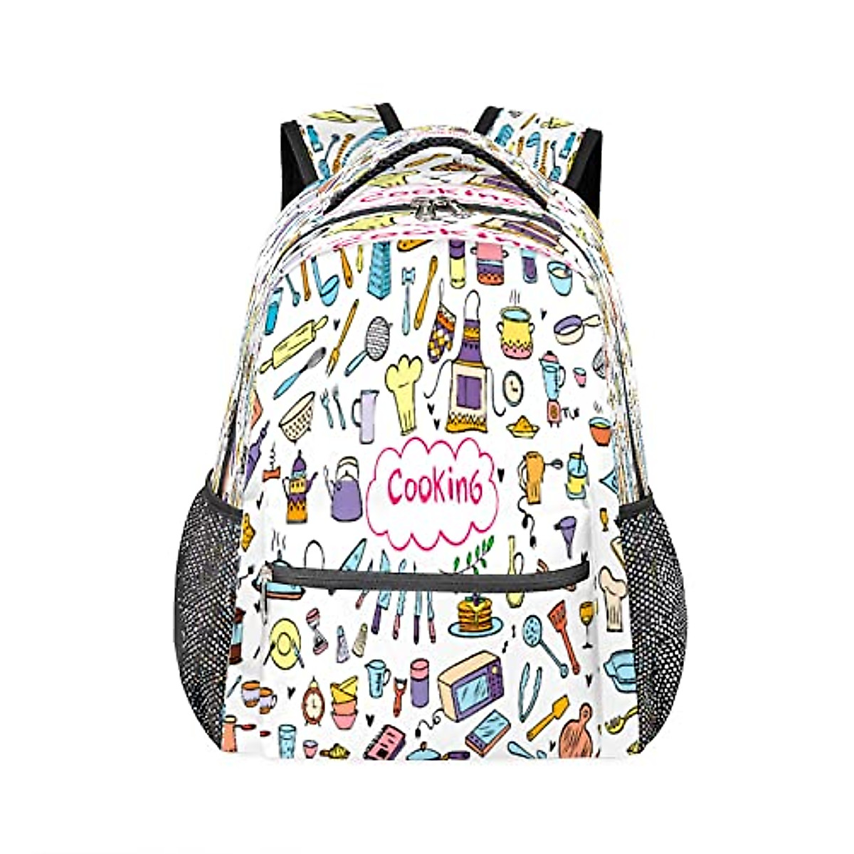 Cooking Tools Backpack for Men Women with Multiple Pockets Waterproof Laptop Backpack, Rolling Pin Teenager Bookbag Large Daily Backpack for Travel, Hiking, School