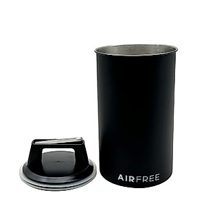 Skywin Metal Canister with Seal Lid, Black Coffee Canister, Coffee Container, Coffee Bean Storage, Vacuum Coffee Canister, Push Out Excess Air Preserve Food Freshness