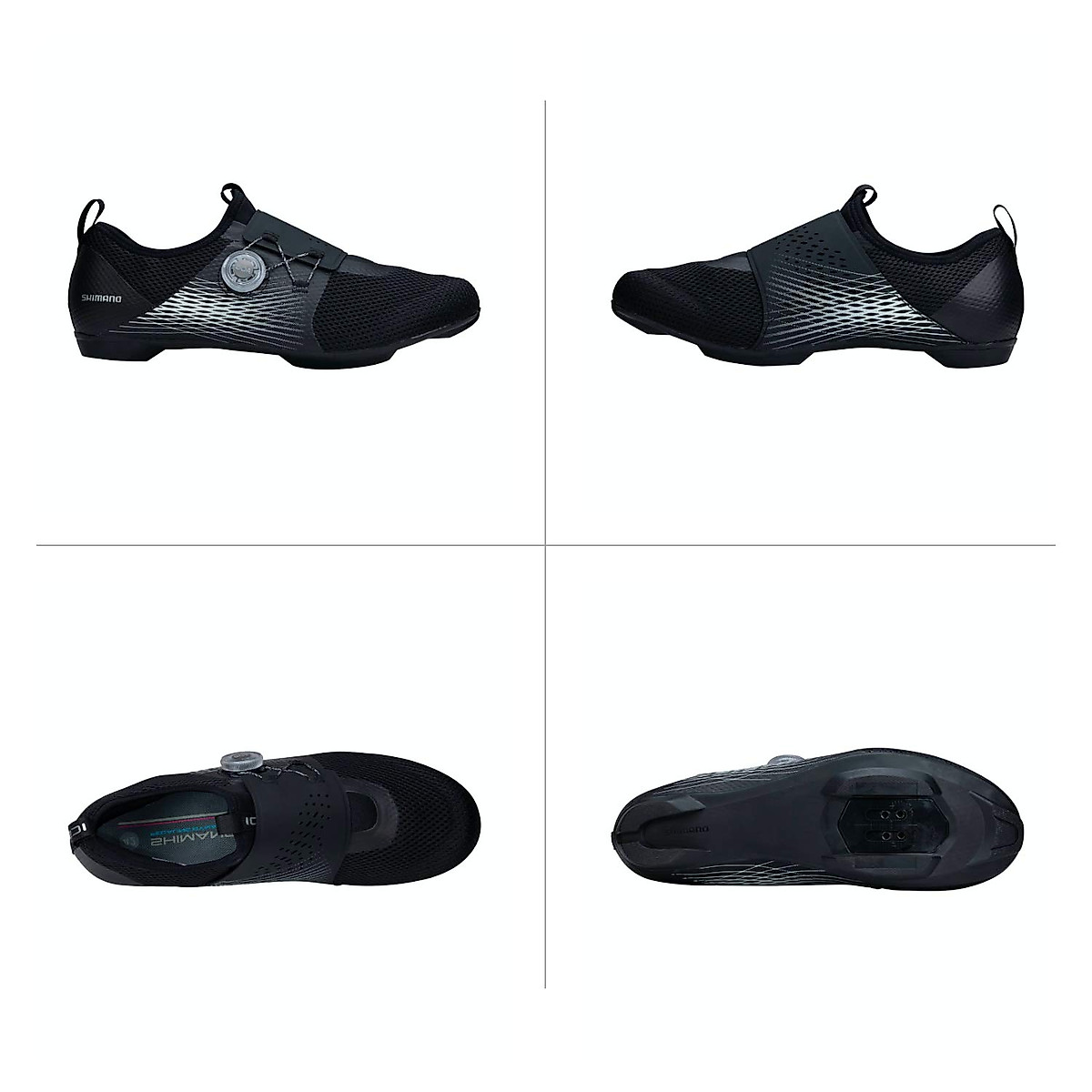 SHIMANO SH-IC500W Women's High Performance Indoor Cycling Shoe, Black, 5-5.5 (EU 37)