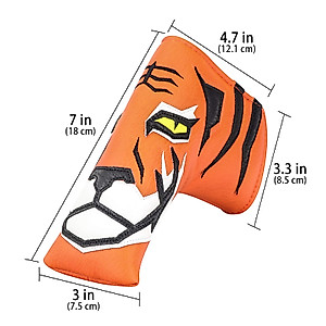 Craftsman Golf Orange/Black Tiger Blade Putter Cover Headcover