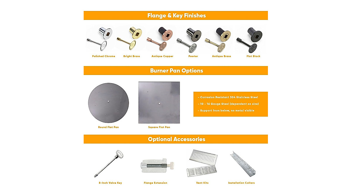 Spotix HPC Penta Match Lit Fire Pit Burner Kit - 30-Inch Stainless Steel