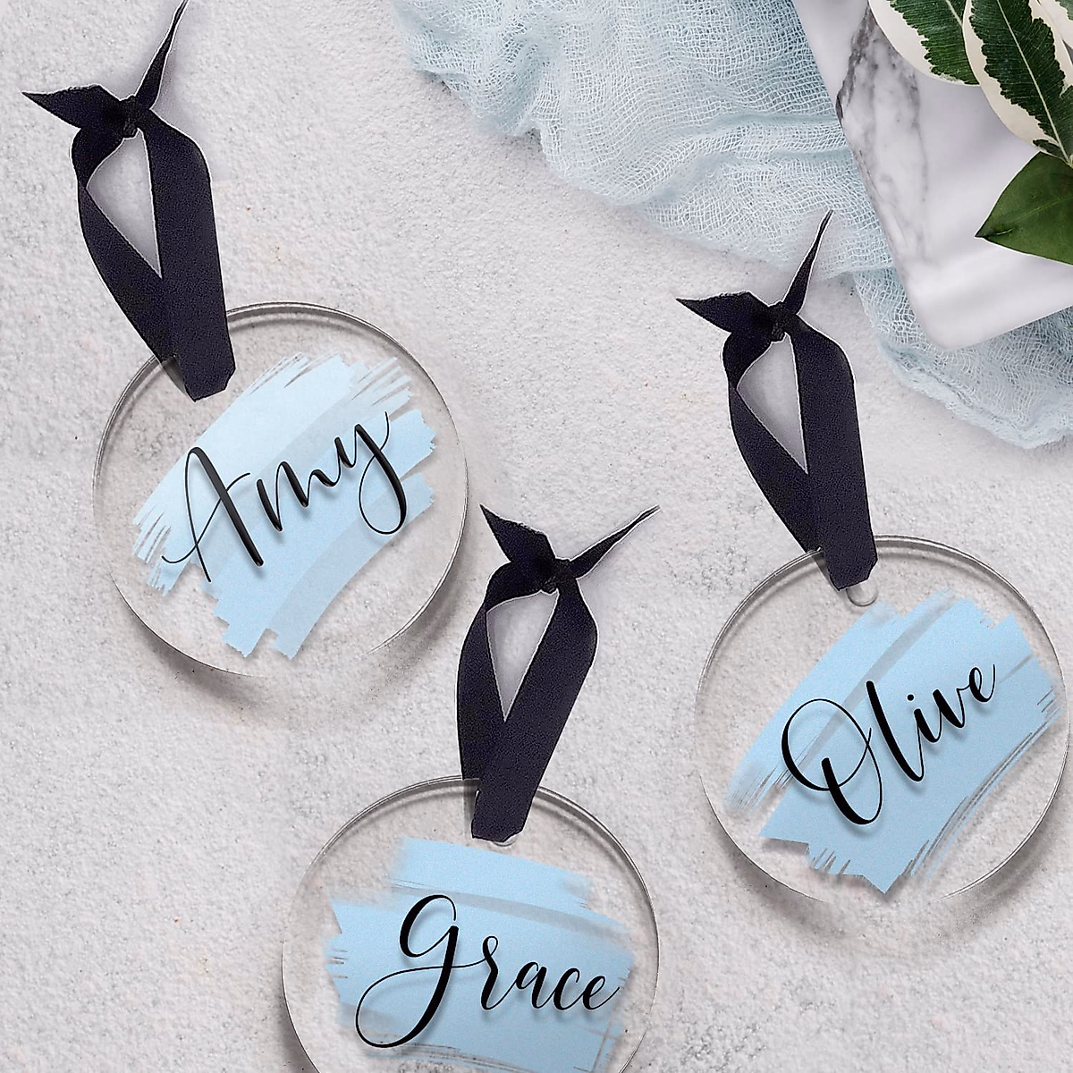 UNIQOOO 3.25“ Clear Acrylic Christmas Tree Ornament, Stocking Gift Tag, Acrylic Blanks, Wedding Gift Tag, Pack of 20