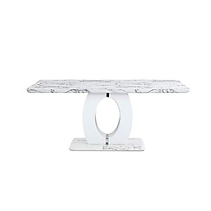 Global Furniture USA Global Furniture Faux Marble Pedestal Base Dining Table, BR