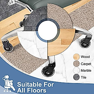 Office Chair Wheels, Set of 5,Huracan,Replacement Rubber Caster Wheels for Hardwood Floor, NOT Compatible IKEA,Computer Desk Wheels,Heavy Duty Casters