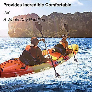 2 Pack of Kayak Seat Deluxe Padded Canoe Backrest Seat Sit On Top Cushioned Back Support SUP Paddle Board Seats with Detachable Storage Bag 4 Adjustable Straps for Kayaking Canoeing Rafting Fishing