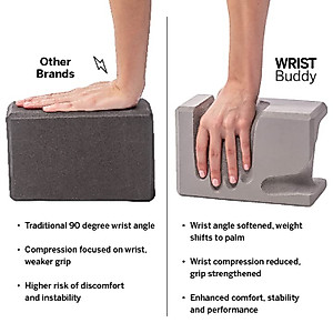 WRIST BUDDY® Yoga Blocks | Engineered to Reduce Wrist Pain, Enhance Wrist Comfort and Grip Strength on the Blocks | Best Performance Block | EVA Foam Blocks Yoga Accessories Set | Great Summer Gifts