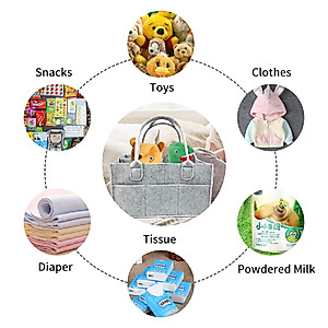 ELIMXIAOLN Baby Diaper Caddy for Boy or Girl Organizer Diaper and Baby Wipes Storage Bag Portable Tote Baby Shower Gifts Newborn Essentials for Car Storage and Outing