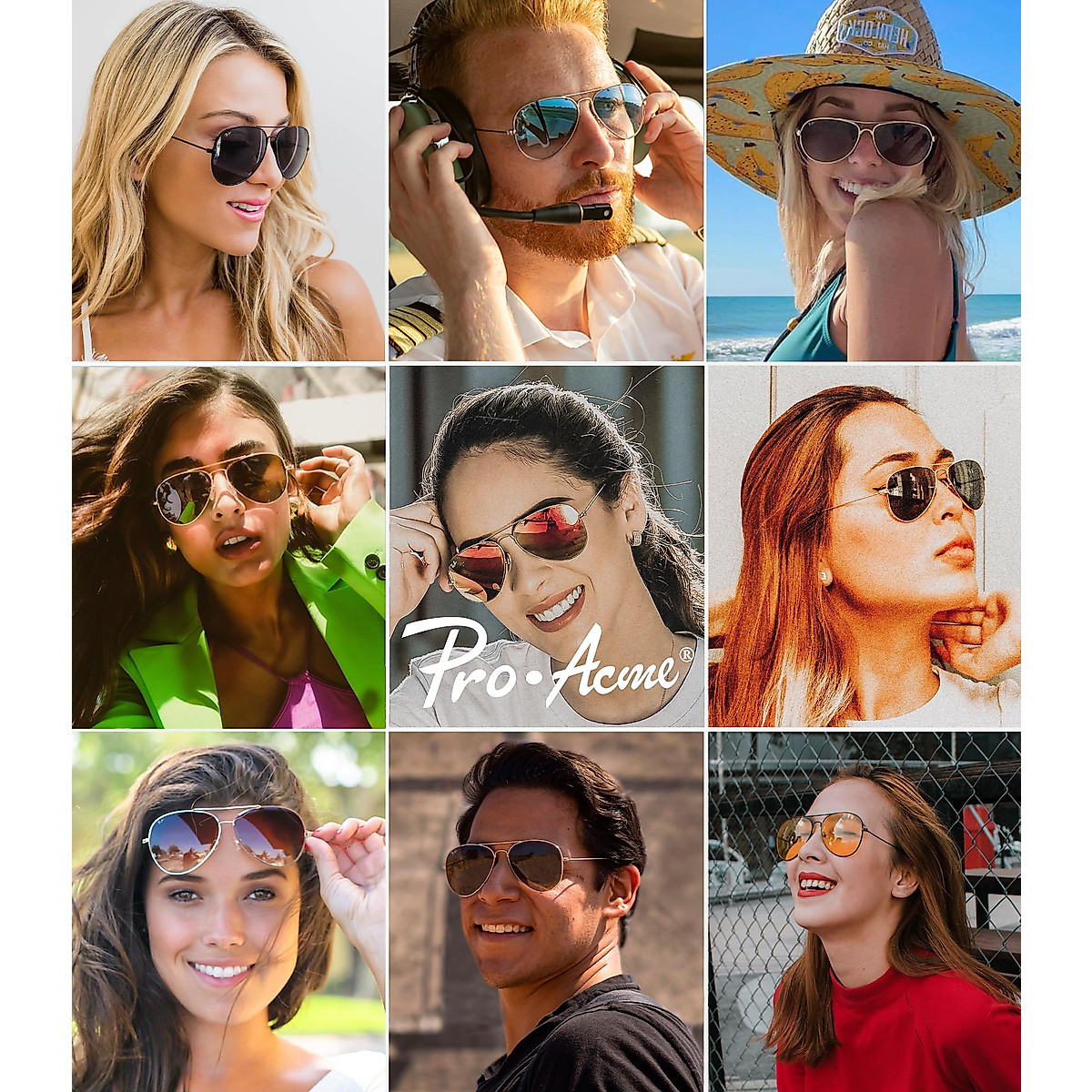 Pro Acme Classic Polarized Aviator Sunglasses for Women Men, Driving Sun Glasses Polarized Lens Lightweight Metal Pilot Frame UV400 Protection (Gold | Brown | With Logo)