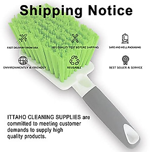 ITTAHO 2 Pack Wheel Brush, Include Two Type of Bristles-Soft Gentle & Stiff Bristles,Car Interior Detailing Cleaning Brush, Carpet and Upholstery Tire Cleaner for Seat Boat Truck SUV Moto Vehicle
