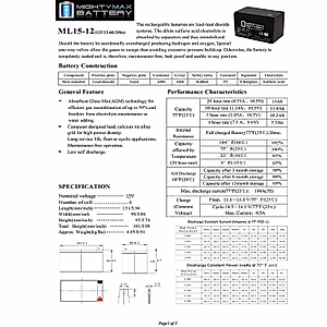 Mighty Max Battery 12V 15AH F2 Replaces Pride Go Go Elite Traveller - 2 Pack
