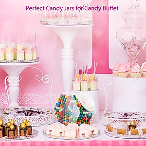 DilaBee Plastic Cookie Jars with Airtight Lids - 2 Pack - Clear Plastic Candy Jars for Candy Buffet, Kitchen Counter, Hexagon Food Storage Containers - 197oz