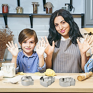 9 PCS Cat Cookie Cutters Set, Assorted Cat Shape Metal Cookie Cutters, Cat Face, Cat Butt, Cat Paw Cookie Cutters Molds for Baking Cat Party Supplies, Silver