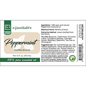 Peppermint 100% Pure Therapeutic Grade Essential Oil-16 fl oz, Perfect for Aromatherapy Diffusers, Candle Making, Soap Making
