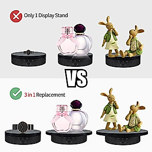 3 in 1 Motorized Rotating Display Stand with 5.74/7.08/8.66 inch Replacement Cover, 360 Degree Turner Cup Rotating Display Stand for Photography Products and Video Show,Max Load 22Lbs