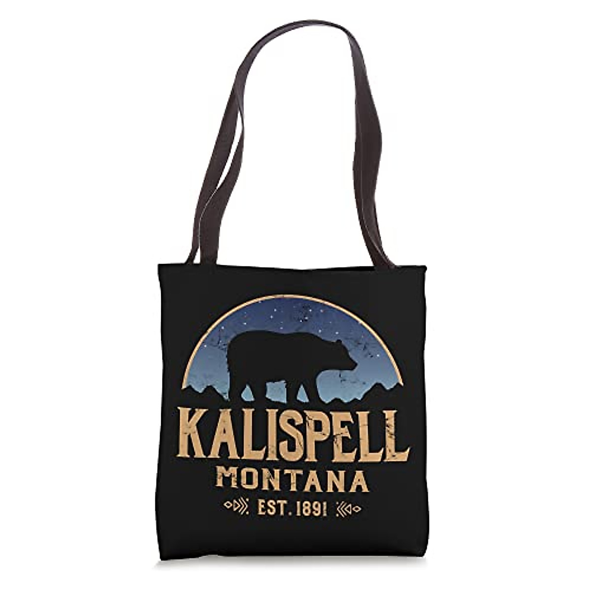 Kalispell Montana MT Big Sky Country Bear & Mountains Tote Bag