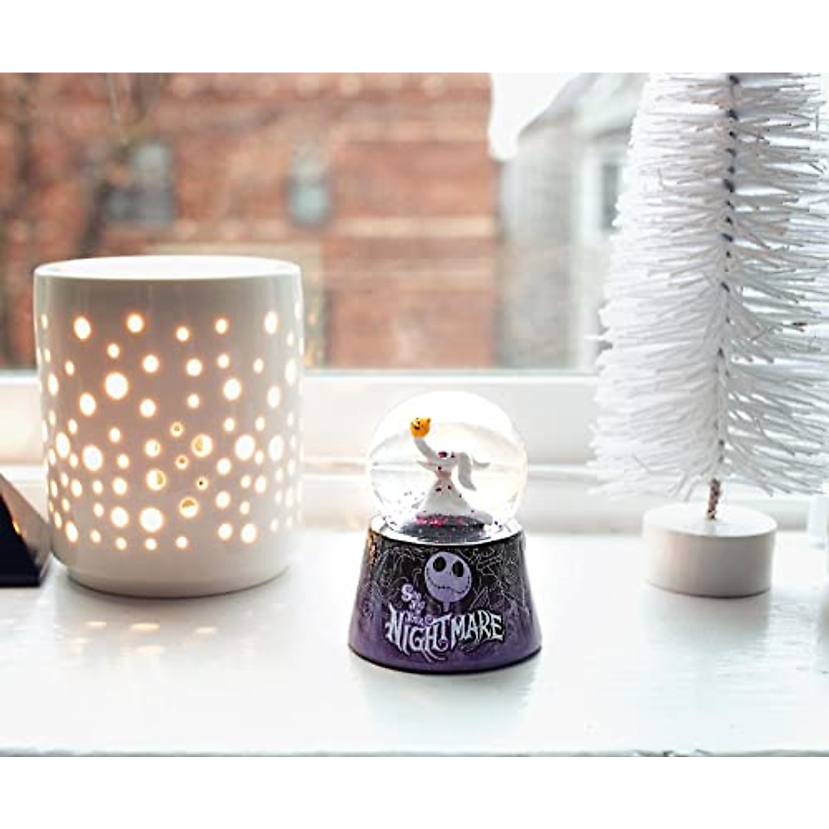 Disney The Nightmare Before Christmas Zero 3-Inch Mini Light-Up Snow Globe with Swirling Glitter