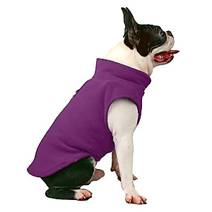 Dog Fleece Sweater for Dog Vest for Winter Dog Winter Clothes Dog Fleece Jacket French Bulldog Clothes Dog Sweater for Small Medium Large Dogs (Small, Purple)