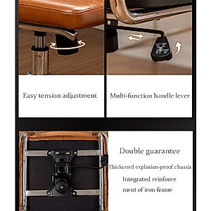 ZHAOLEI Rattan Computer Chair Retro Rotating Chair Comfortable Study Desk Seat Breathable Armrest Office Furniture