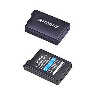 Batmax 2Pcs 3600mAh PSP 1000 Battery + LED Dual USB Charger Replacement with Type C Port for Sony PSP-1000 PSP-110 (1001, 1002, 1003, 1004, 1005, 1006, 1007, 1008, 1010), PSP Fat Console