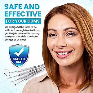 Dental Tools, Dental Pick for Teeth Cleaning - Dental tools to remove plaque and tartar - Dentist Instrument Set for Teeth Cleaning - Stainless Steel Scraper and Mouth Mirror for Calculus (Aqua)