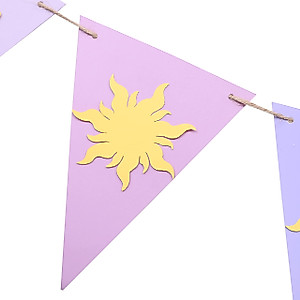 WAWOO Highchair Banner for 1st Birthday - Purple Sun Flag Banner, Purple Sun Hanging Bunting Banner, Purple Sun Birthday Party, Photo props,Purple Birthday Decoration (Flag Banner)