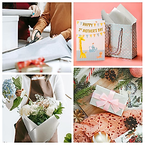 VOKOY 160 Sheets 15" x 20" Silver Tissue Paper, Large Metallic Wrapping Tissue Paper Bulk Tissue Paper for Clothes Textiles Linens Storage Gift Bags Halloween Thanksgiving Christmas