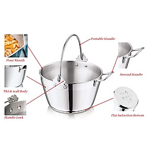 Penguin Home 3820 Professional Jam Maslin Pan-Capacity of 4.5 litres Induction Safe-Suitable for All Hobs-Diameter-24 cm, Stainless Steel, Aluminium, 4.5 liters