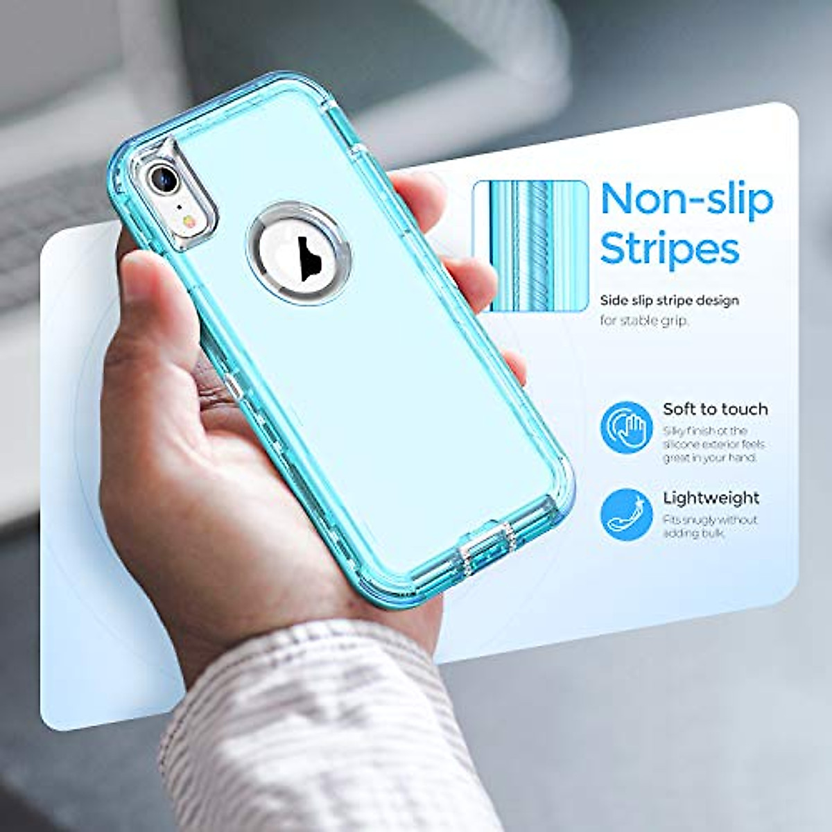ORIbox Case Compatible with iPhone XR Case, Heavy Duty Shockproof Anti-Fall clear case