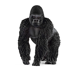 Schleich Wild Life Realistic Male Gorilla Animal Figurine - Authentic Detailed Wild Male Gorilla Toy for Boys and Girls Education Imagination and Play, Highly Durable Gift for Kids Ages 3+