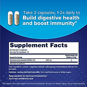 Florastor Probiotics for Digestive & Immune Health, 20 Capsules, Probiotics for Women & Men, 1 Probiotic Worldwide, Flush Out Bad Bacteria & Boost The Good with Our Strain Saccharomyces boulardii