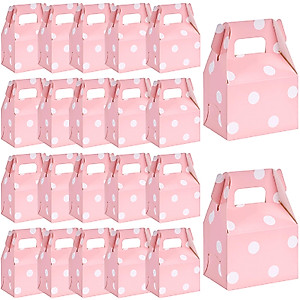 VGOODALL Gift Box, 30PCS Polka Dot Boxes (Medium, Pink) for Party Favors, Treats, Candies, Kids Birthday, Wedding, Christmas, Halloween