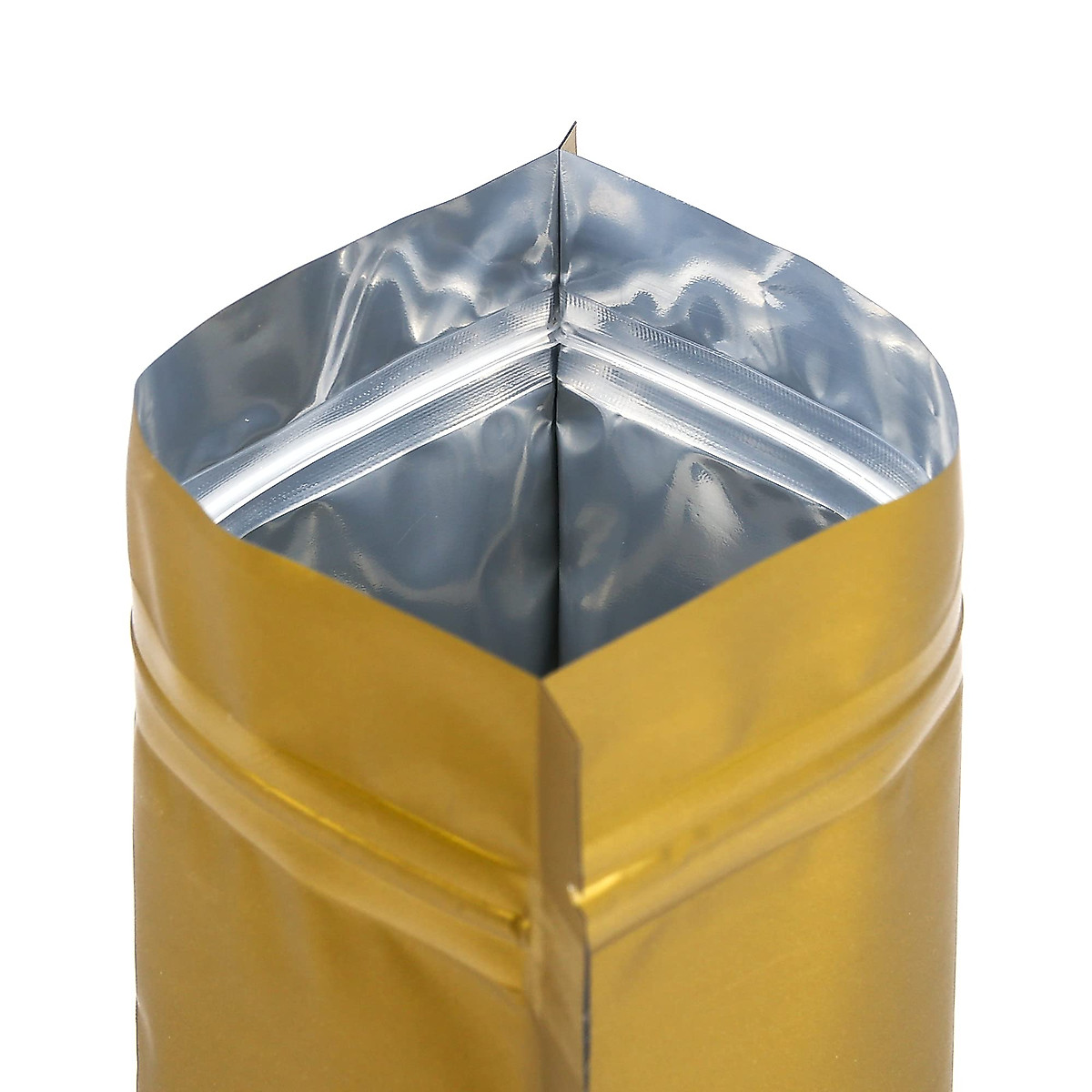 QQ Studio Foil Coffee Packaging Bags with Zipper and Degassing Valve for Whole and Ground Coffee (Gold, 18.5oz (Pack of 50 Bags))