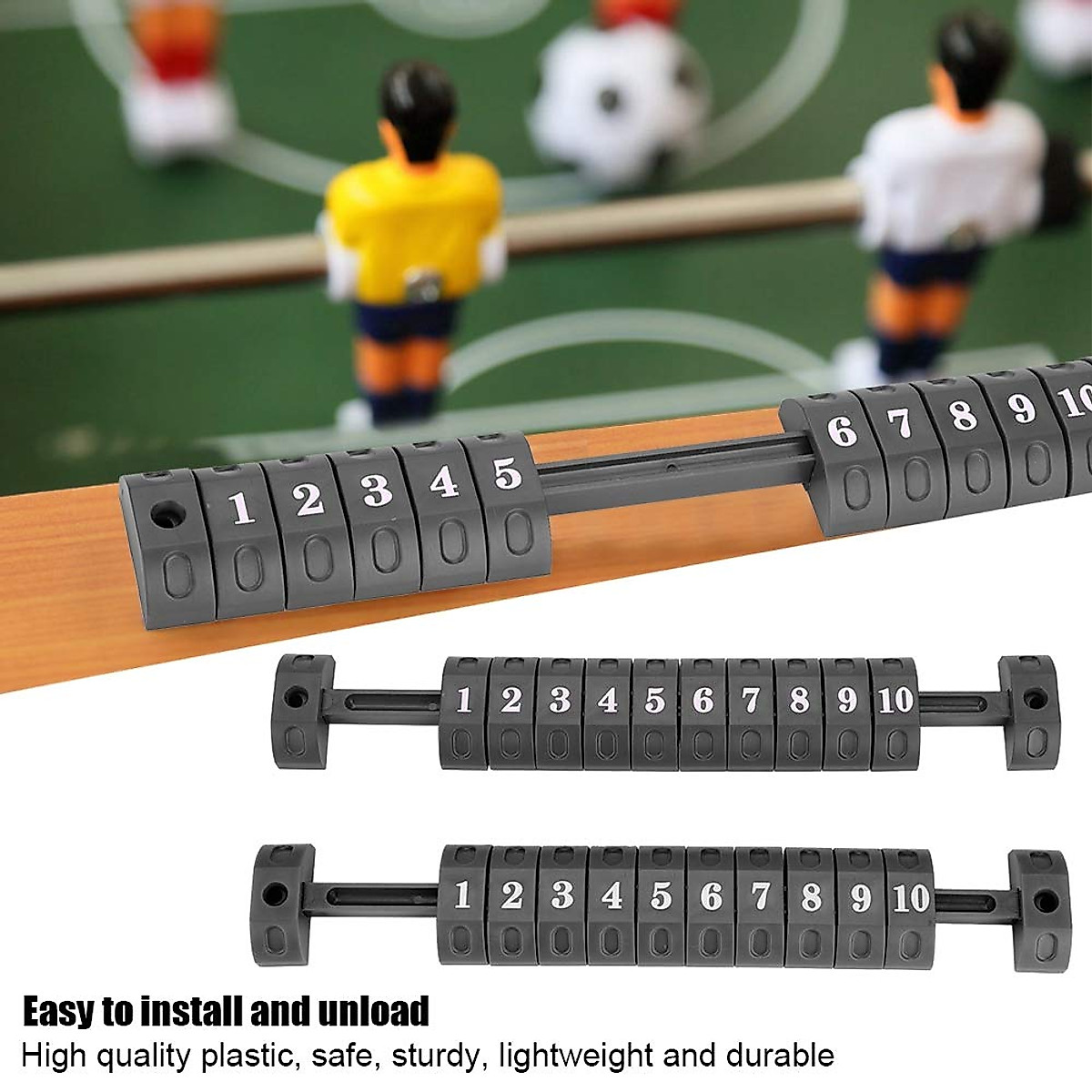 2pcs Table Football Counter 10 Numbers Scoring Score Counter Indicator for Standard Foosball Tables(Black)