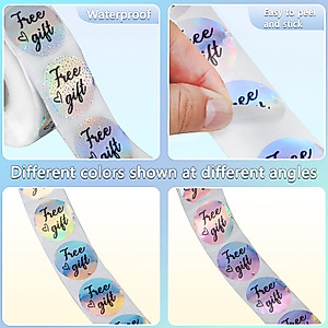 1000 Pieces Customer Appreciation Sticker Holographic Business Shopping Labels Round Adhesive Present Stickers Colorful Thanks Seal Label for Mailing Packing Envelope Postcard, 1.5 Inch