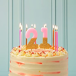 Talking Tables Pretty Pink Birthday Candles Cake Topper Decorations 16pcs, 4' Designed in The UK by