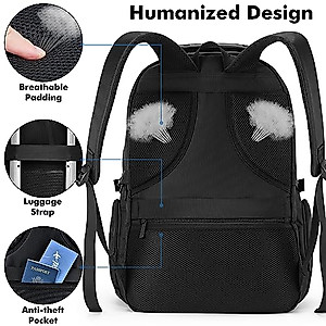 Lekakii Travel Laptop Backpack for Men, Extra Large Waterproof Backpack for Traveling On Airplane, 17.3 Inch Business Computer Bag Black Backpack 45L