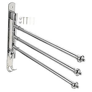 EVANEM Rotating Towel Rail Wall Mounted Hooks Swivel Towel Rack Wall Mounted Clothes Rack Bathroom Towel Hook Towel Rack for Bathroom Coat Hanger Bathroom Swing Arm Towel Bar Towel Rod