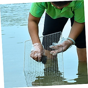 Happyyami 4 Pcs Stainless Steel BBQ Mesh Barbecue Pad Chef Cooling Rack Barbecue Grill Rack Baking Rack Grill Mesh Mat Outdoor BBQ Mat Square Backpack Grill Cooking Grid Travel Gift Small