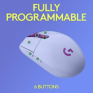 Logitech G305 Lightspeed Wireless Gaming Mouse + G440 Hard Gaming Mouse Pad Bundle - Lilac