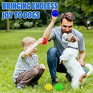 JLVAUVT Light Up Squeaky Dog Balls: Led Dog Balls for Aggressive Chewers Puppy Chew Toys for Teething - Spikey Dog Balls for Small, Medium, Large Dogs