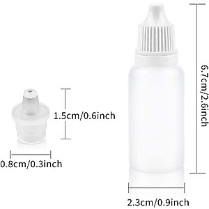 BeiHCain 100/50PCS Plastic Eye Dropper Bottle Dropper Bottle, 15ML Empty Plastic Squeezable Eye Dropper bottle LDPE with Childproof Cap (50pcs Dropper Bottle)